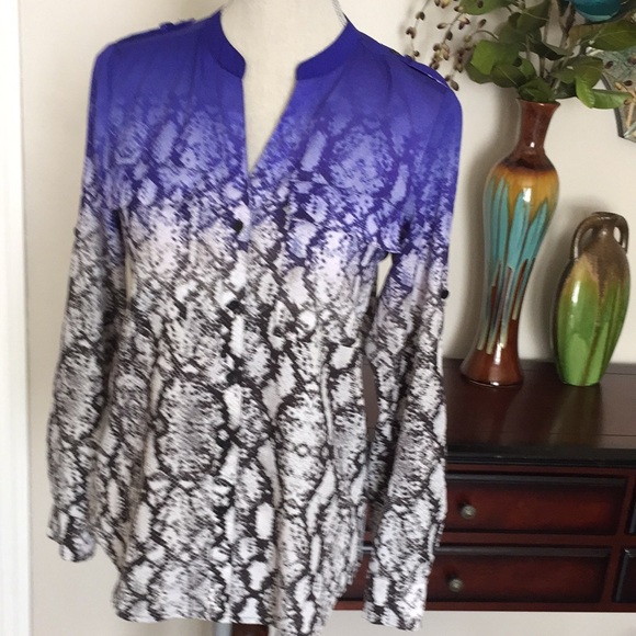 Calvin Klein | Tops | Calvin Klein Python With Blue Fade | Poshmark